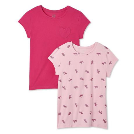 Click here for George Girls Heart Pocket Tees 2-Pack Pink M prices
