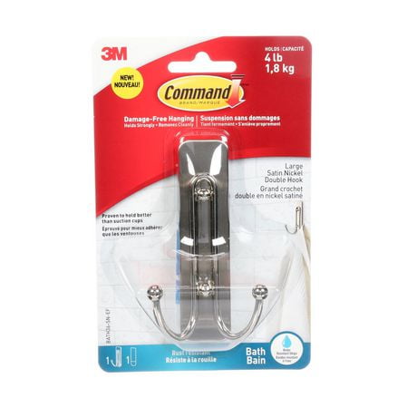 Click here for Command Large Double Bath Hook  Satin Nickel Satin... prices
