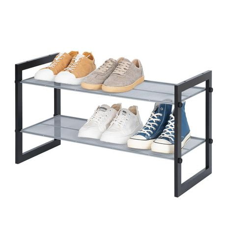 Click here for Mainstays 2 Tier Mesh Shoe Rack Nut Brown  Silver... prices