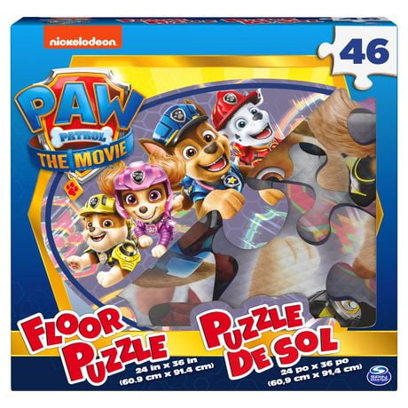 PAW Patrol: The Movie, 46-Piece Jigsaw Oval Floor Puzzle Chase Skye ...