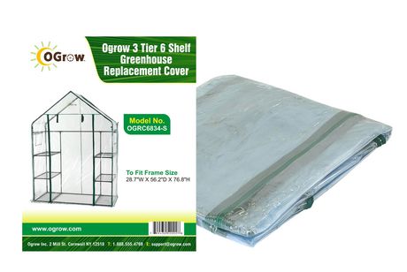 Click here for Ogrow 3 Tier 6 Shelf Greenhouse Replacement Cover... prices