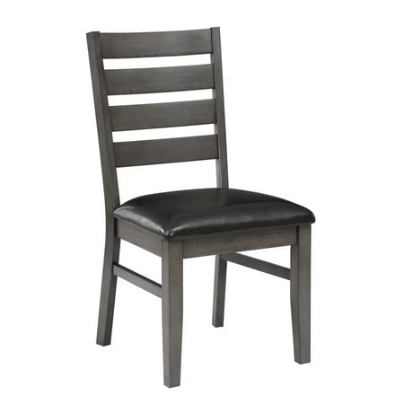 Topline Home Furnishings Gray Wooden Ladder Back Dining Chairs ...