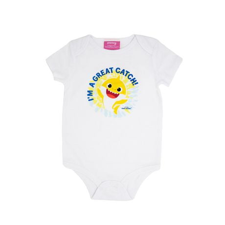 Click here for Baby Shark Short Sleeve Romper Suit For Infants Wh... prices