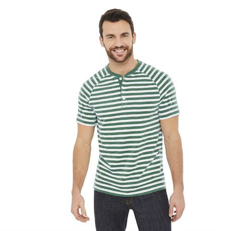 George Men's Raglan Textured Stripe Henley | Walmart Canada