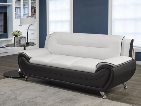 Click here for Brassex Inc Riley 3-Seater Sofa  Black/White Black... prices
