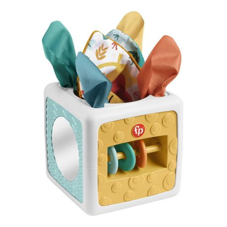 Fisher Price Tissue Fun Activity Cube Baby Sensory Crinkle Toys for Newborns Unisex Ages 3M Walmart