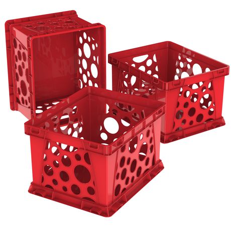 Storex Mini Crate /School Red (3 units/pack) | Walmart Canada