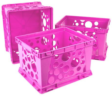 Storex Mini Crate, Neon Pink (case of 3) | Walmart Canada