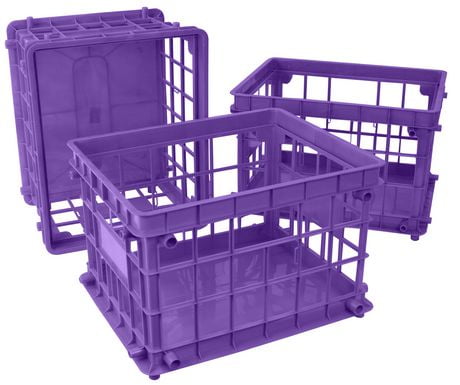 Storex Standard File Crate, Letter/Legal Size, Class Purple, 3-Pack ...