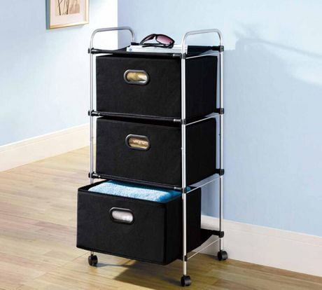 Click here for Mainstays 3-Tier Drawer Cart With 3-Fabric Drawer... prices