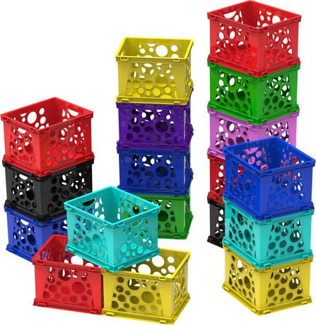 Storex Micro Crates/ Assorted Colors (18 units/pack) | Walmart Canada