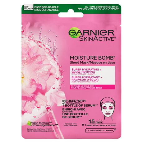Garnier SkinActive Moisture Bomb Super Hydrating Sheet Mask, With ...