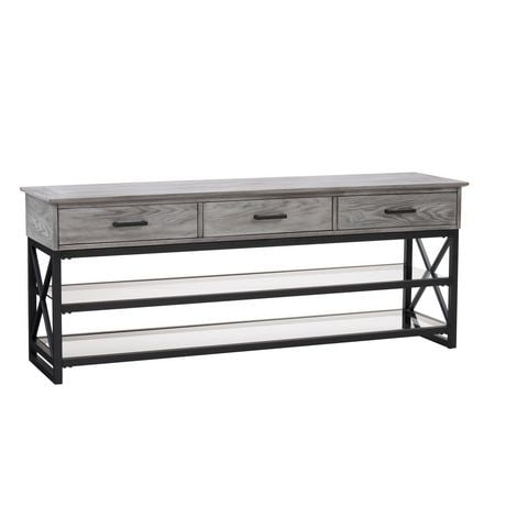 Click here for Corliving Houston Oak Wood Veneer Tv Bench With Gl... prices