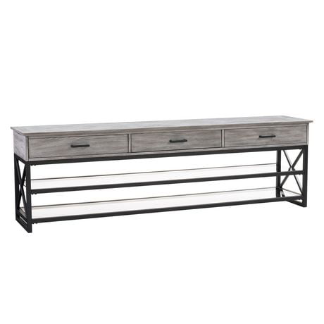 Click here for Corliving Houston Oak Wood Veneer Tv Bench With Gl... prices