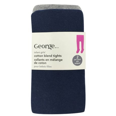 Click here for George Infant Girls 2Pk Cotton Tights Navy/Grey 2-... prices