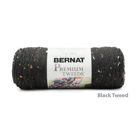 Click here for Bernat Premium Tweeds Yarn  (198G/7Oz) Black Tweed prices