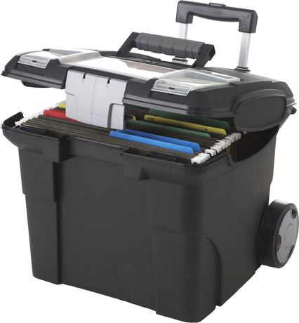 Click here for Storex Premium File Box With Wheels / Black Black... prices