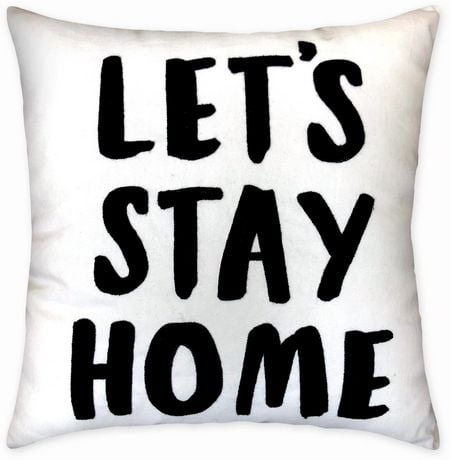 Click here for Hometrends Lets Stay Home Decorative Pillow White... prices