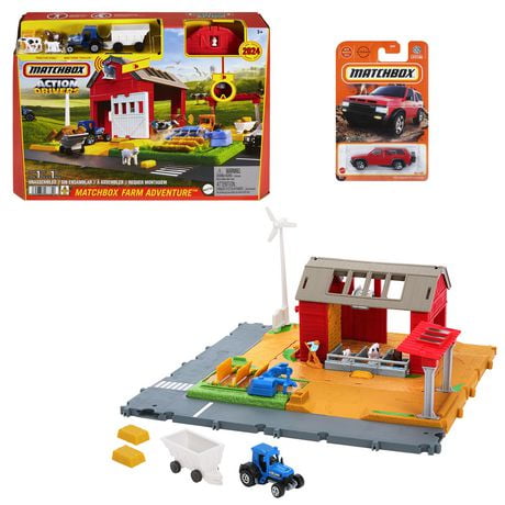 Matchbox Bundle - Action Drivers Farm Adventure Playset with 1 Vehicle ...