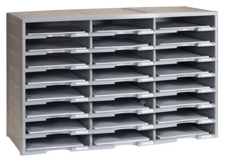 Storex 24-Compartment Literature Organizer & Document Sorter - Grey ...