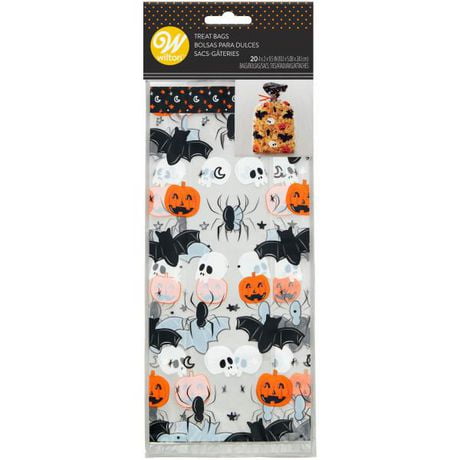 Wilton Bat, Skull, Spider and Pumpkin Halloween Treat Bags and Ties, 20 ...