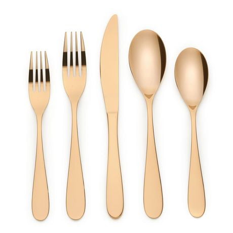 ORNATIVE Félicie Rose Gold 20-Piece Flatware Set, Service for 4 ...