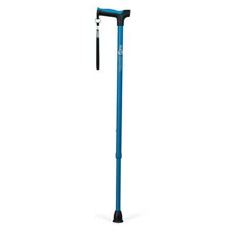 Hugo Adjustable Derby Handle Cane with Reflective Strap, Aquamarine ...