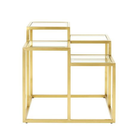 Home Gear End table Gold Multi level | Walmart Canada