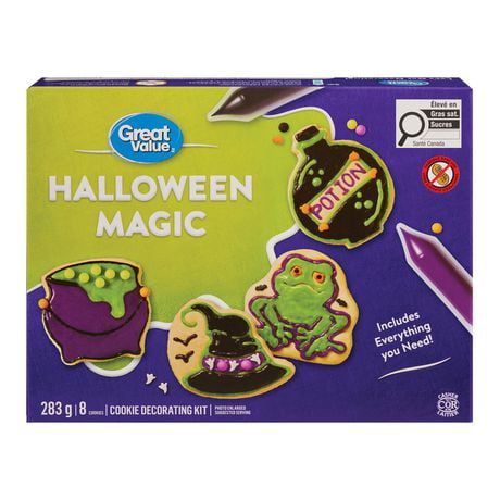 Great Value Halloween Magic Cookie Decorating Kit, 8 cookies, 283 g ...