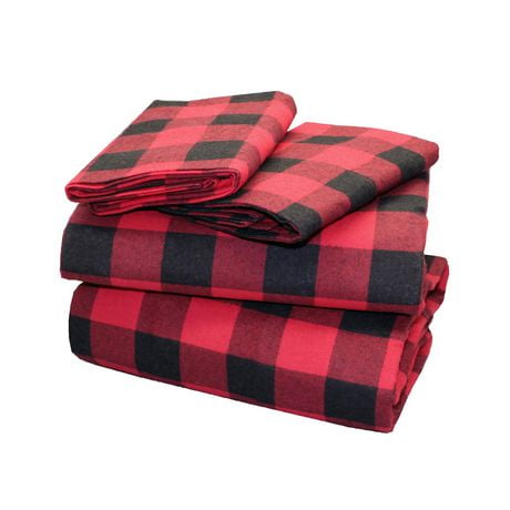 Canadiana Flannel Sheet Set Buffalo Plaid Double | Walmart Canada