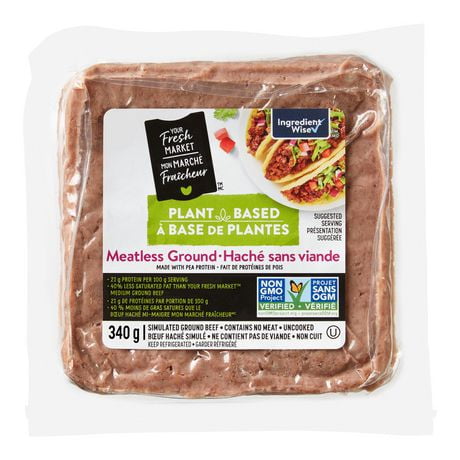 Your Fresh Market Plant Based Meatless Ground - Walmart.ca