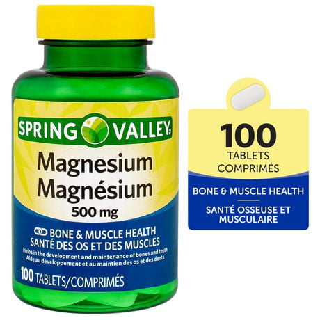 Spring Valley Magnesium Oxide, 500 mg, 100 Tablets - Walmart.ca
