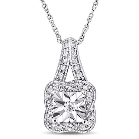 Click here for Miabella 1/7 Carat T. W. Diamond 10 K White Gold V... prices