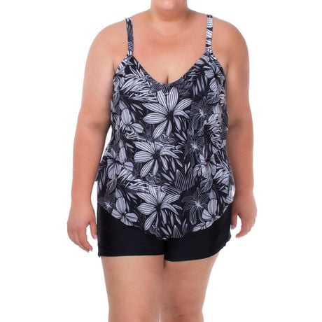 Ibiza Plus Size Triple Tier tankini with has 3 layers of mesh ...