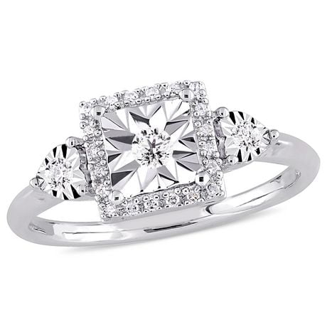 Click here for Miabella 1/6 Carat T. W. Diamond Three-Stone Halo... prices