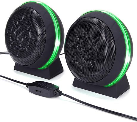 Enhance SL2 USB Gaming Computer Speakers for Monitor with LED Green ...