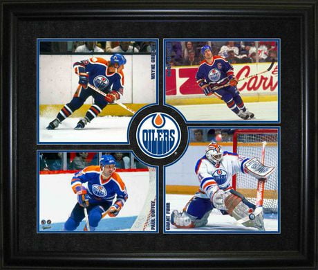 Edmonton Oilers Framed Hockey Hall of Fame 4-Player Logo Frame ...
