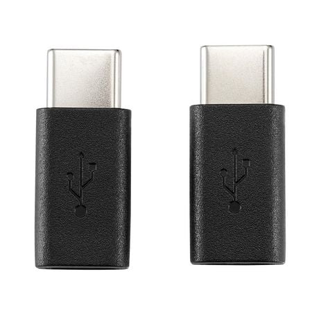blackweb 2-Pack Micro-USC to USB-C Hi-Speed Adapters (Black) | Walmart ...