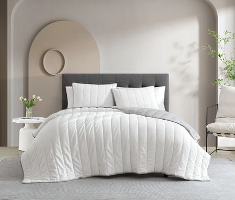 Mainstays 3 Piece Plush Corduroy Quit Set, Reversible, Neutral, Sizes ...