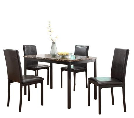 Click here for Topline Home Furnishings Black Faux Marble Table B... prices