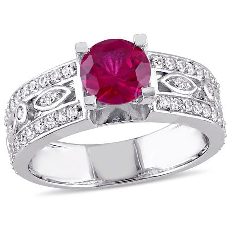 Click here for Tangelo 1-7/8 Carat T. G.W. Created Ruby And Creat... prices