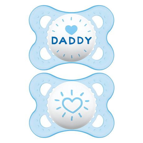 MAM I Love Daddy Collection Pacifiers (2 pack, 1 Sterilizing Pacifier ...