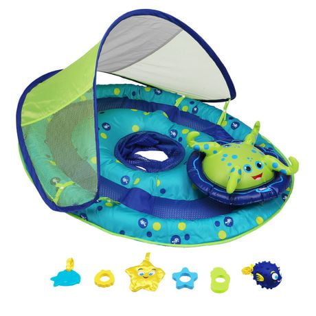 SwimWays Baby Spring Float Activity Center with Canopy - Inflatable Float for Children with ...