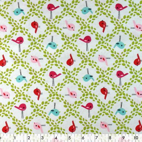 Click here for Fabric Creations White Birds With Leaves Cotton Fa... prices
