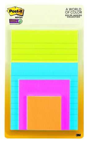 POST - IT Post-it® Super Sticky Notes 4622-SSAU-C, Multi Sizes Assorted ...