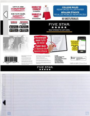 Five Star Re-Inforced Refill Paper, Refill Paper - Walmart.ca