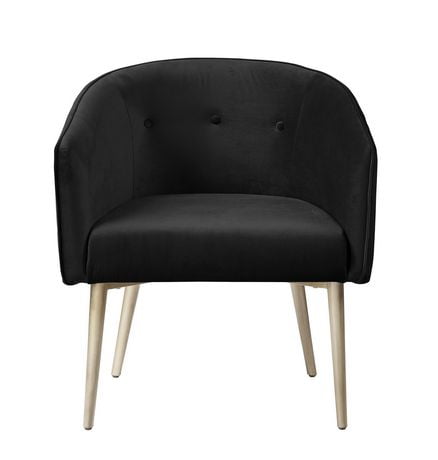 Click here for Topline Home Furnishings Black Velvet Accent Chair... prices