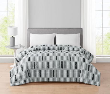 Mainstays Printed Reversible Microfiber Comforter, 1 piece, Available ...