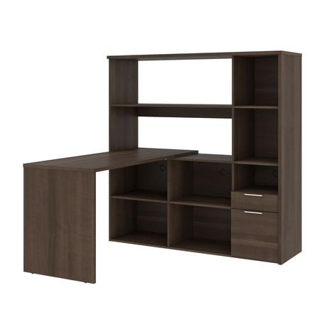 Click here for Bestar Gemma 60W L-Shaped Desk W/ Credenza & Hutch... prices