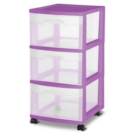 Sterilite 3 Drawer Cart - Purple - Walmart.ca